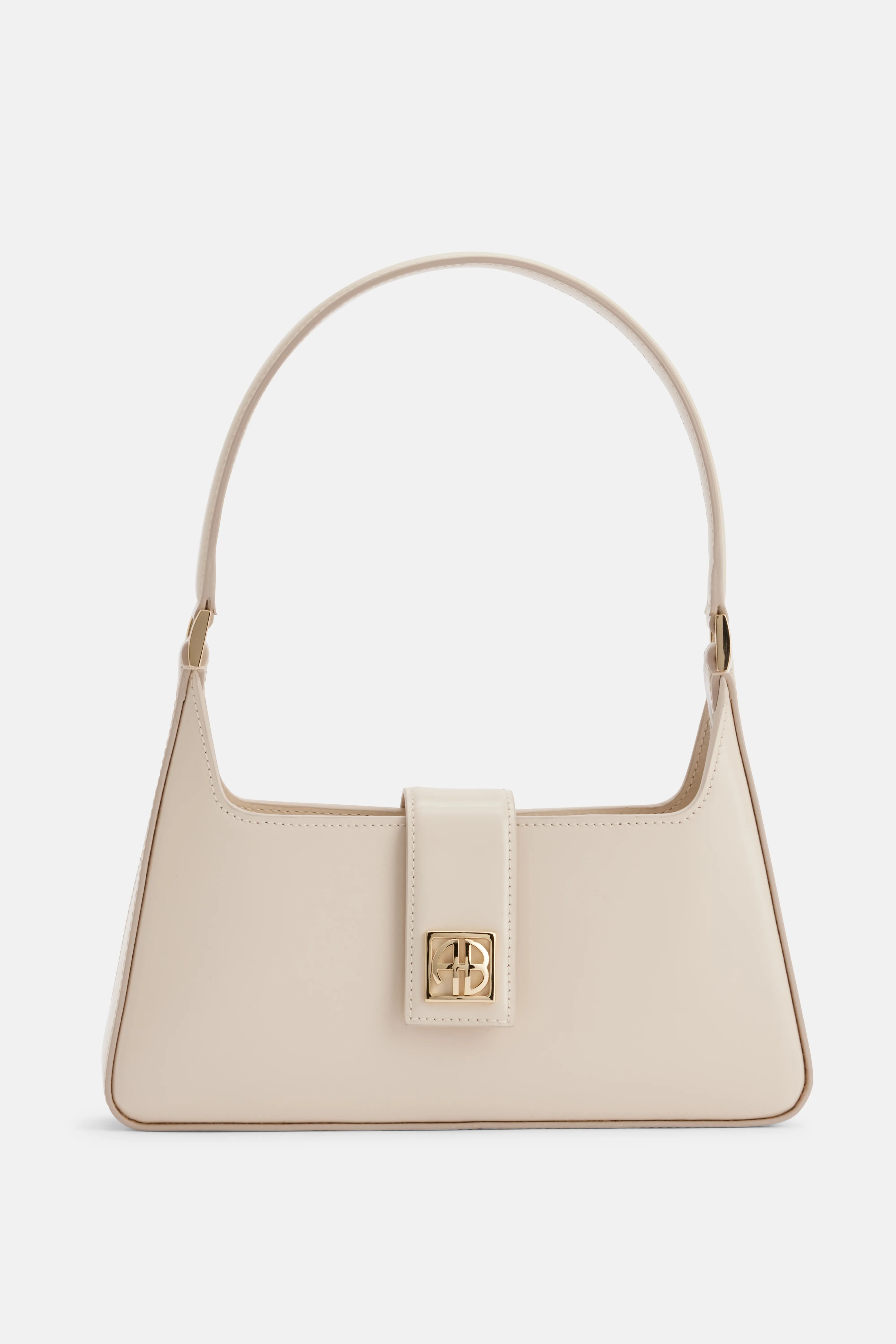 Buy Anine Bing's Lou Leather Shoulder Bag in Beige